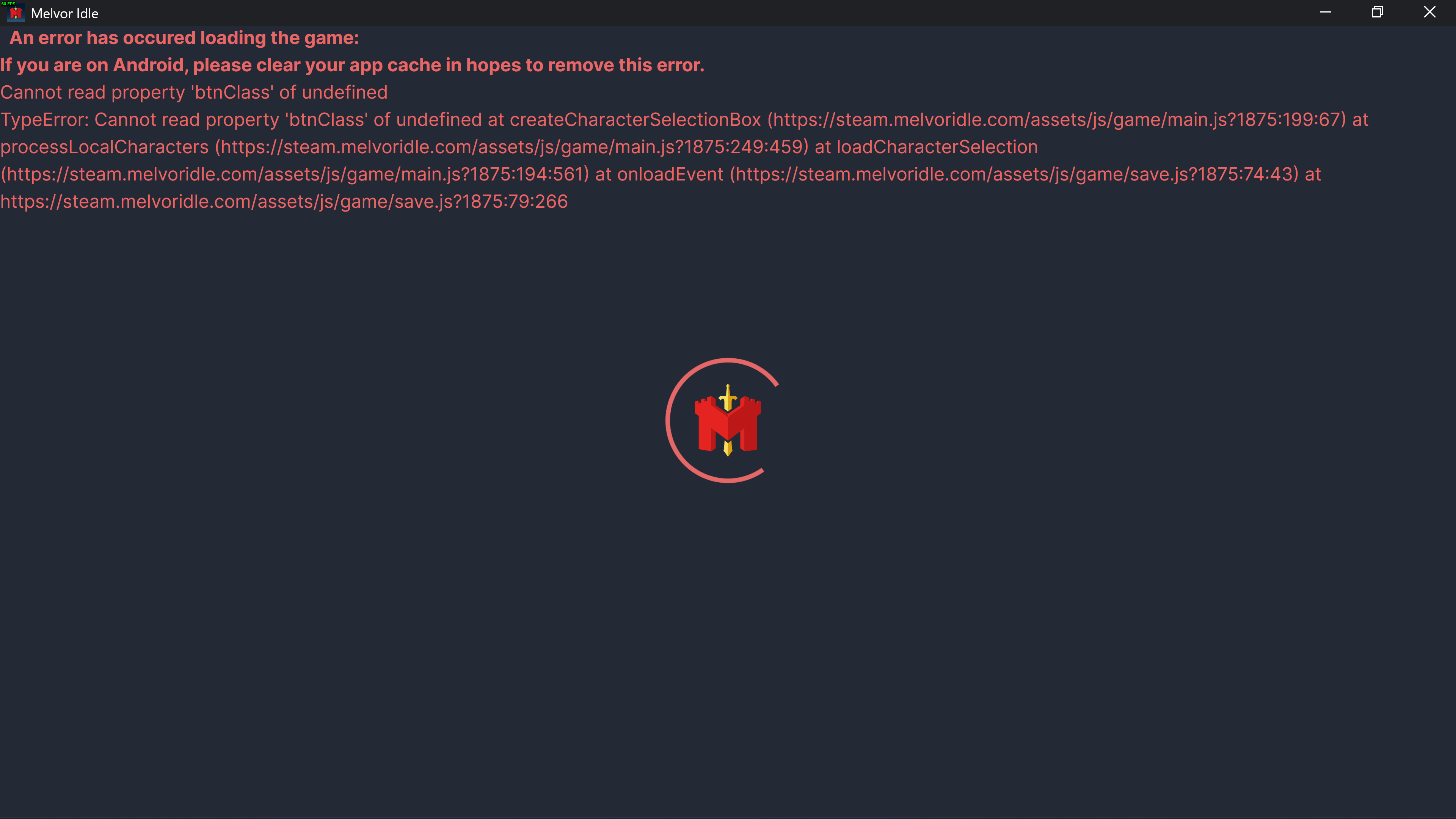 [Bug]: Game wont Load · Issue #2396 · MelvorIdle/melvoridle.github.io · GitHub