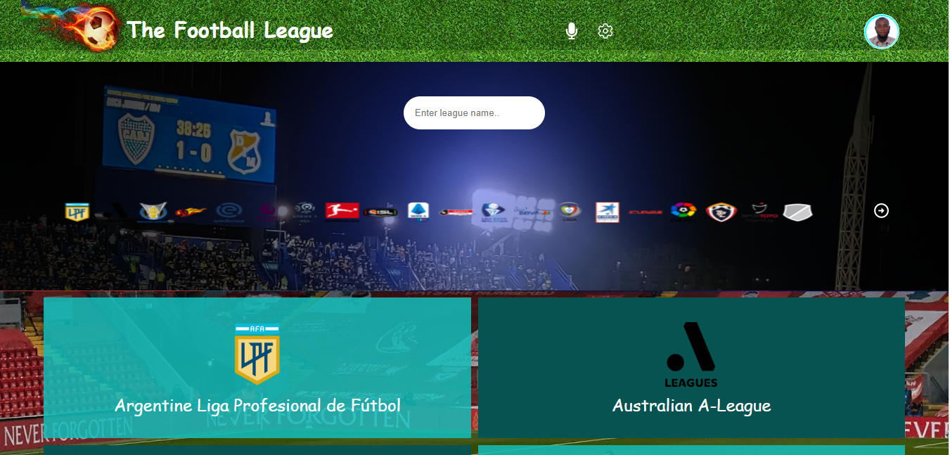 GitHub - brainconnect93/football-leagues-project: This a website page that consists of football ...