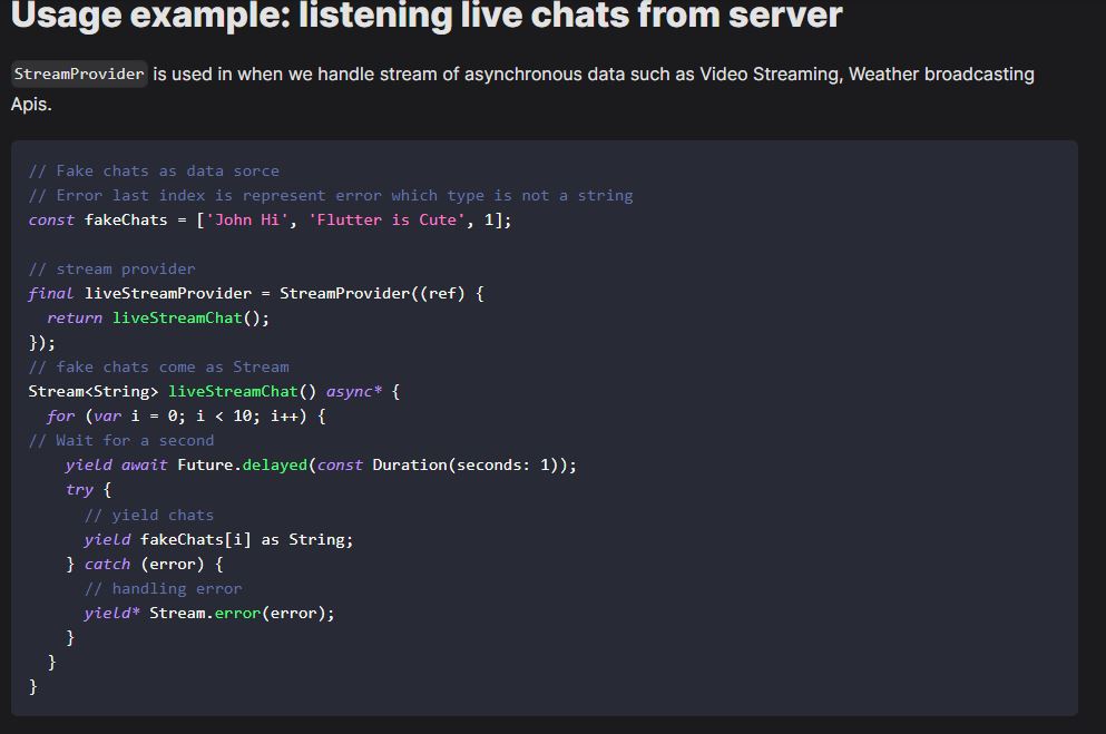 Add an example for StreamProvider #2004 by huzaifansari54 · Pull Request #2021 · rrousselGit ...