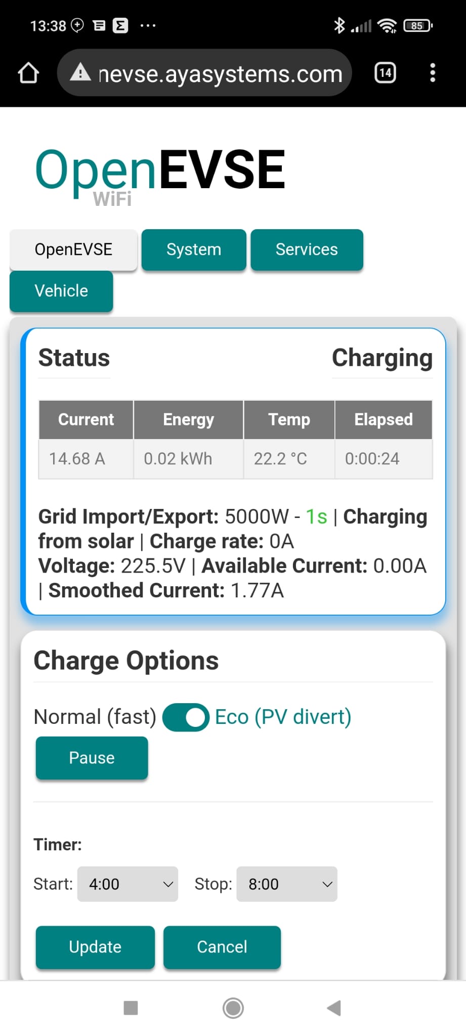 Divert Mode - Charge without available - Beta version · Issue #283 · OpenEVSE/openevse_esp32 ...