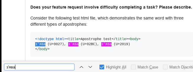 Fr Fulltext Search Should Take Into Account Different Apostrophe Types U0027 U2019 U02bc 