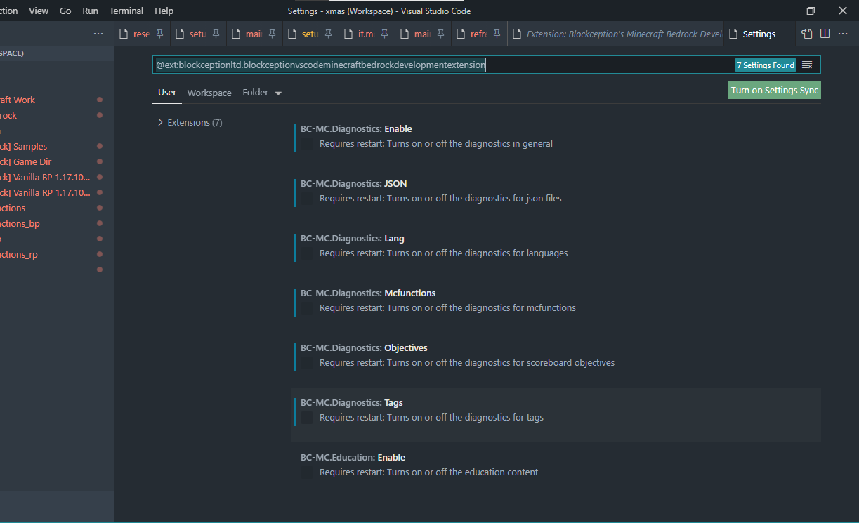 Diagnostics cannot be disabled · Issue #134 · Blockception/VSCode-Bedrock-Development-Extension ...