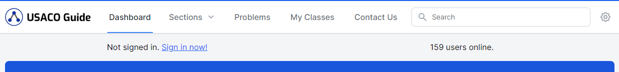 Style sign in / user count info on dashboard page · Issue #345 · cpinitiative/usaco-guide · GitHub