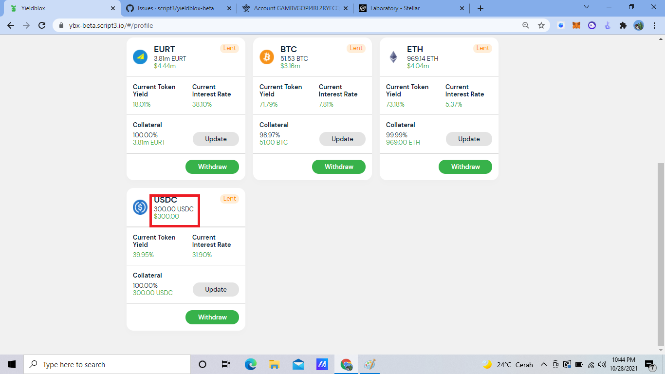 Different amount collateral in profile with box update collateral. and ...