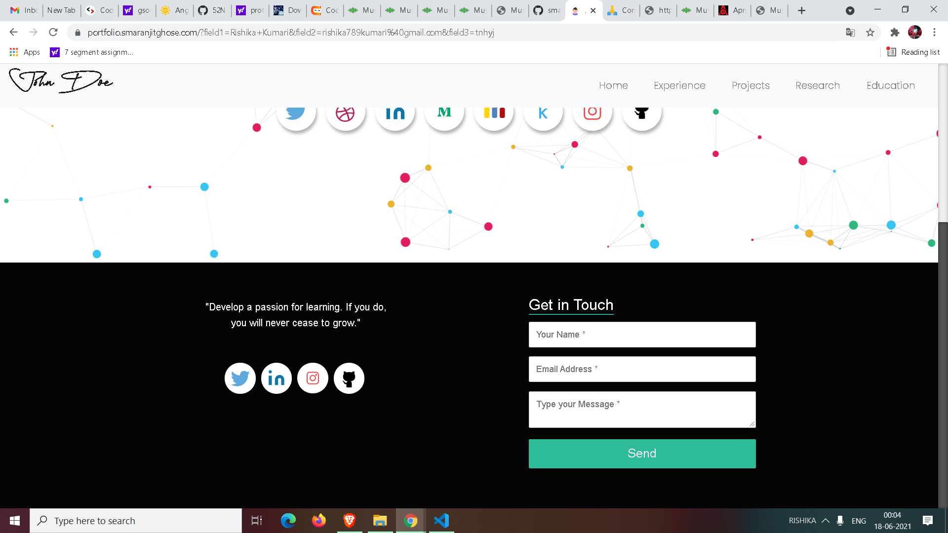 Footer Send Button UI Update · Issue #737 · smaranjitghose/awesome ...