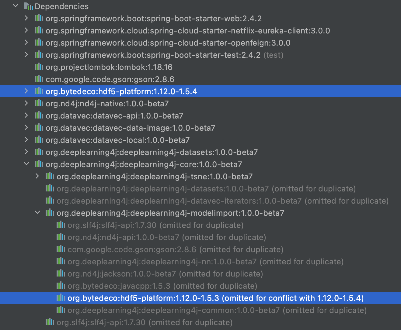 Maven cannot resolve dependency "org.bytedeco:hdf5:1.12.0-1.5.3" for "DL4J-Core 1.0.0-beta7 ...