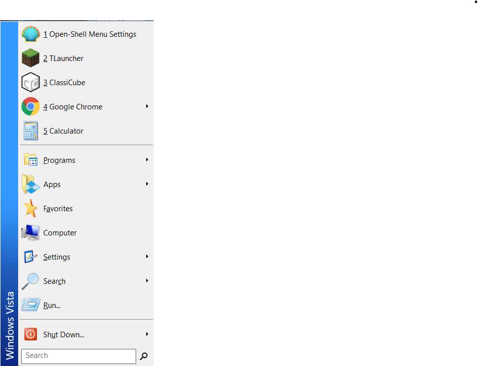 Classic skin start menu identifying itself as "Windows Vista" · Issue ...