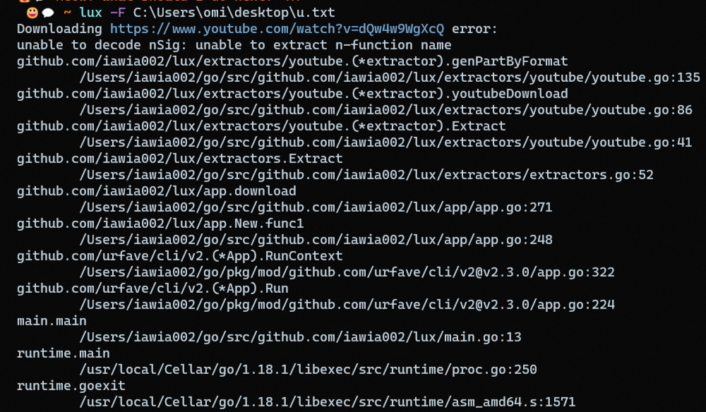 :( not works? · Issue #1115 · iawia002/lux · GitHub