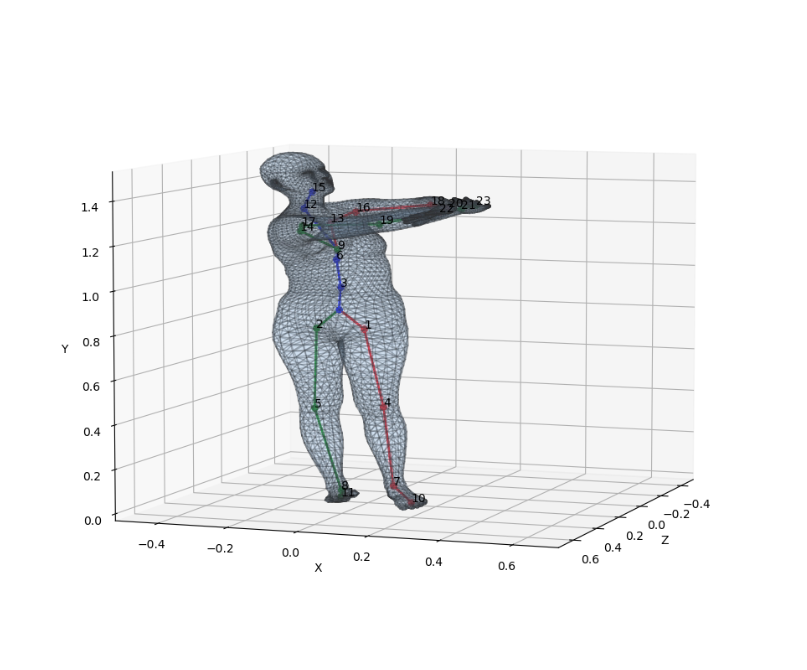How to adjust the model's pose correctly, and how to apply customized texture to the SMPL model ...