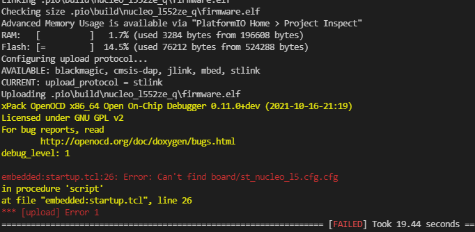 STM32L552ZEQ don't work with last version 15.0.0. · Issue #576 · platformio/platform-ststm32 ...