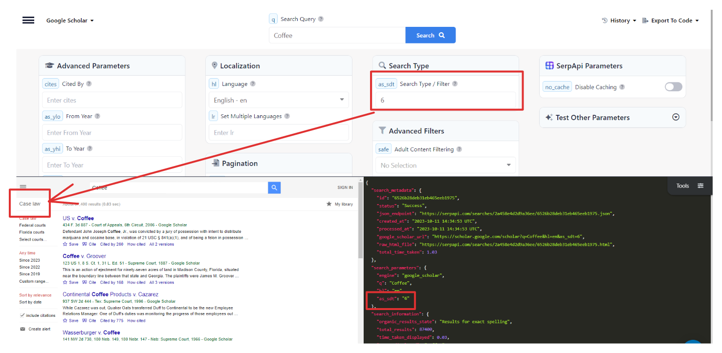 how can i search 'case law' part of the Google Scholar? · Issue #1136 ...
