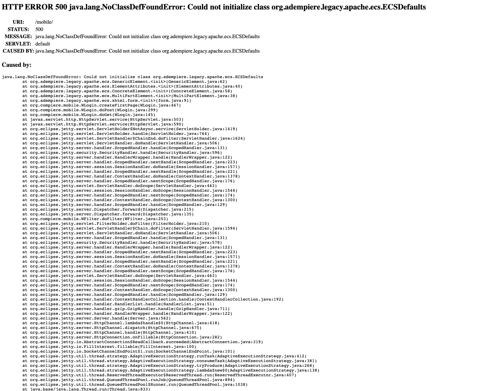 [Bug Report] Class not found java.lang.NoClassDefFoundError when use adempiereMonitor · Issue ...
