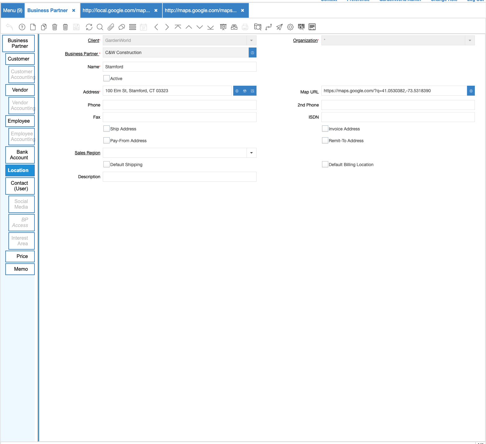 [Feature Request] Adding URL Map to a location map to Business Partner Location · Issue #3985 ...