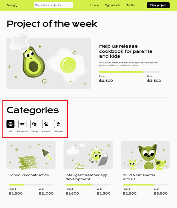 Category Filter Component · Issue #20 · 202303-PRM-TR-FEW/capstone-template-team-3 · GitHub