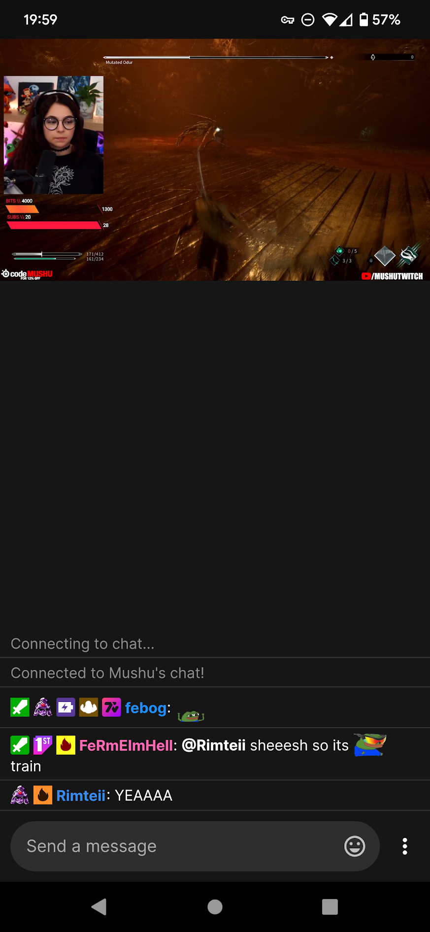 Pressing back button with emote menu open closes the stream · Issue #188 · tommyxchow/frosty ...