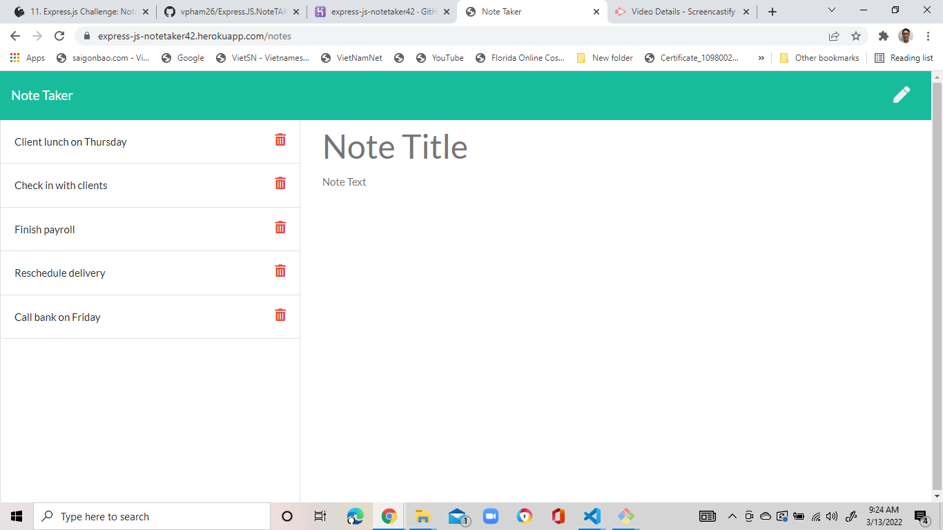 Express.JS.NoteTAKER