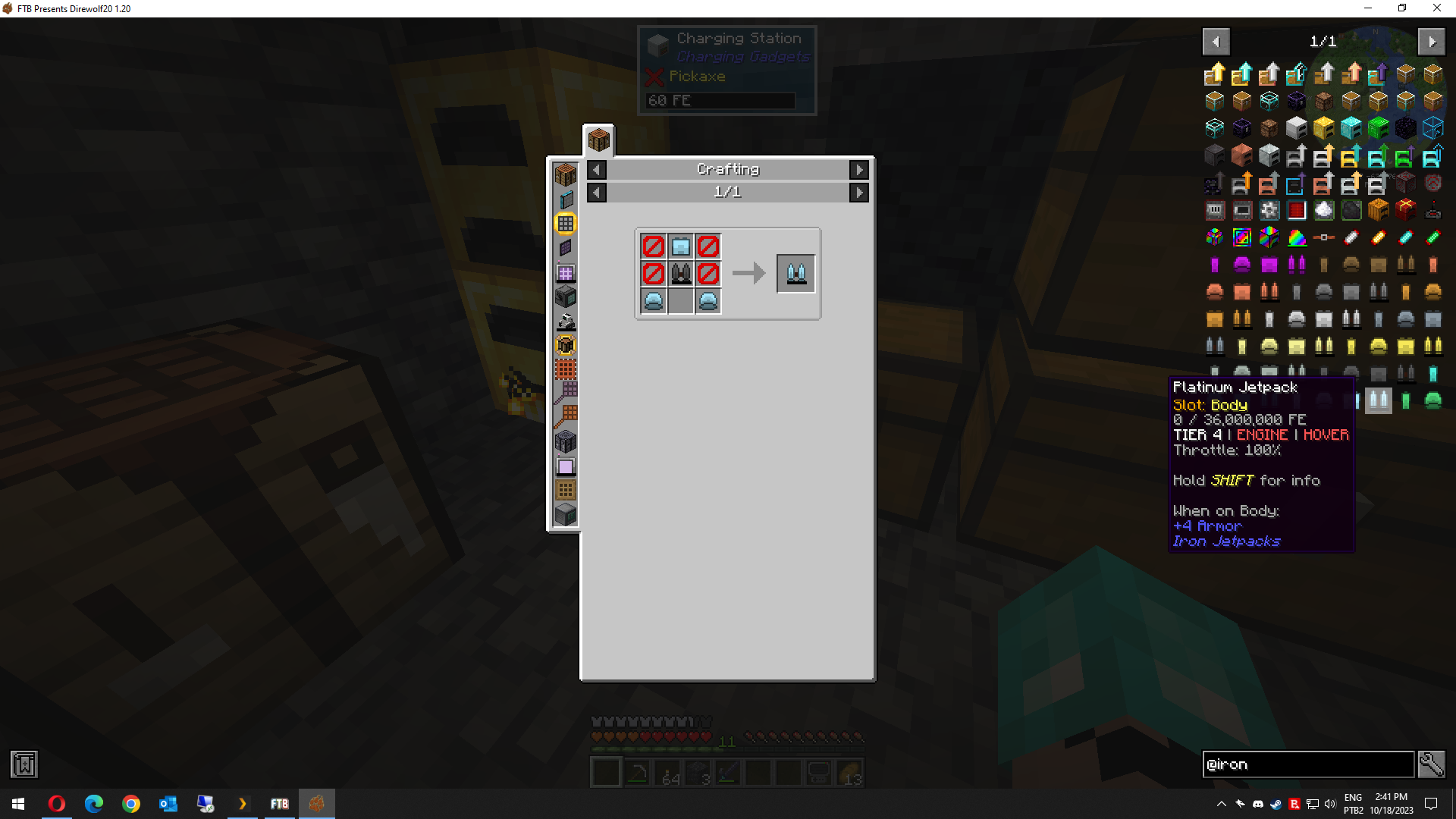 Iron Jetpack (Platinum recipe missing) · Issue #4067 · FTBTeam/FTB-Modpack-Issues · GitHub