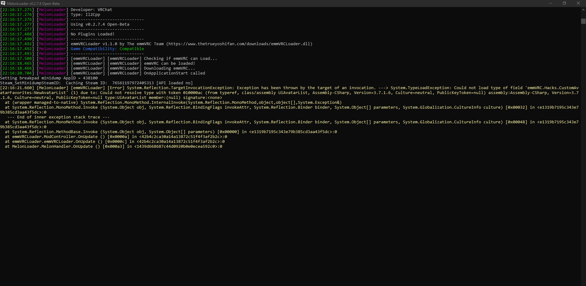 Just doesn't work.. Help? · Issue #1383 · emmVRC/emmVRC-Public · GitHub