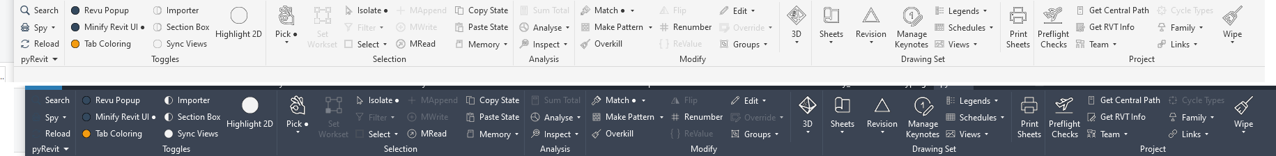 PyRevit icons on the ribbon are barely visible when Revit 2024 dark ...