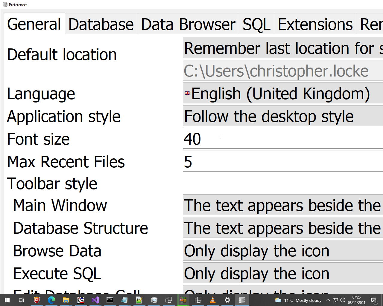 Font size · Issue #2895 · sqlitebrowser/sqlitebrowser · GitHub