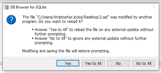 Sql Files External Modifications Messageboxes · Issue 2971 · Sqlitebrowsersqlitebrowser · Github
