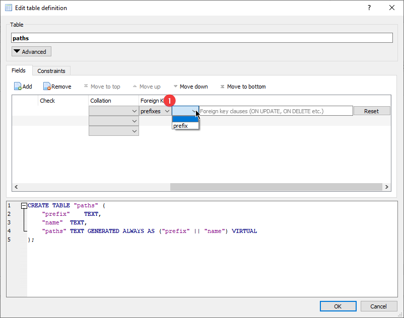 [Bug]: Unable to create a foreign key constraint via GUI due to missing target table/column ...