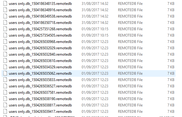 Double clicking a 'remote' database continually downloads that database and does not open local ...