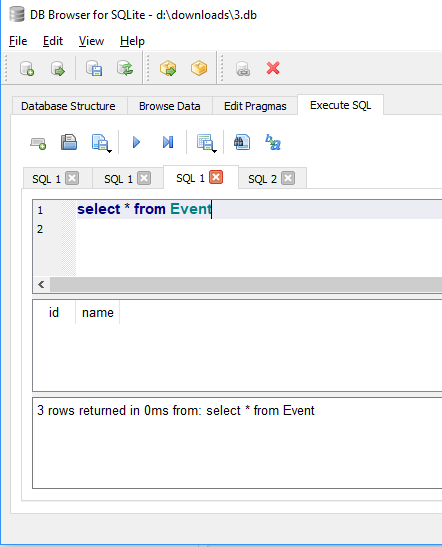 "select" request, the returned values are not displayed · Issue #1384 · sqlitebrowser ...