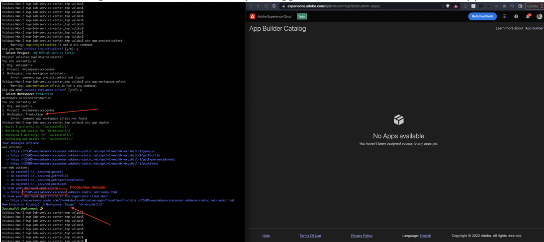 Unable to view Published app in experience cloud · Issue #534 · adobe/aio-cli-plugin-app · GitHub