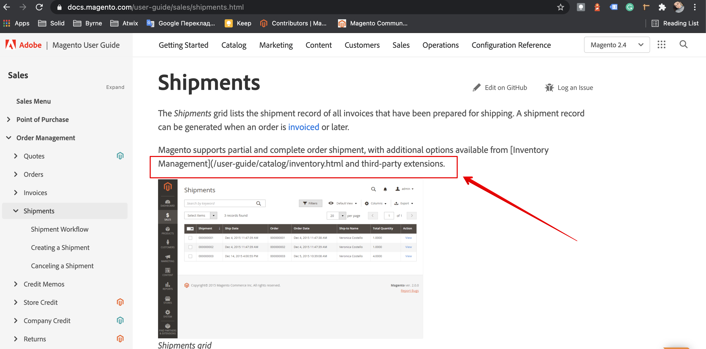 Shipments | fix broken link on the topic page · Issue #1174 · magento/merchdocs · GitHub