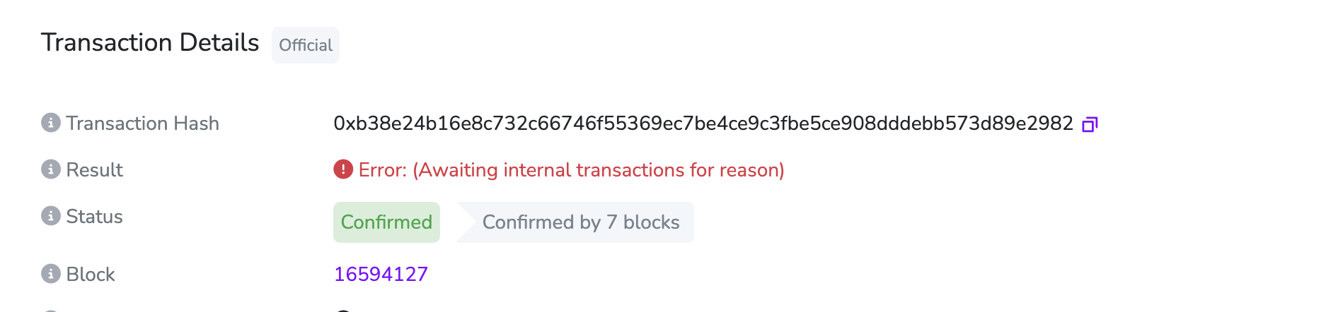 Error: (Awaiting internal transactions for reason) · Issue #7225 · blockscout/blockscout · GitHub