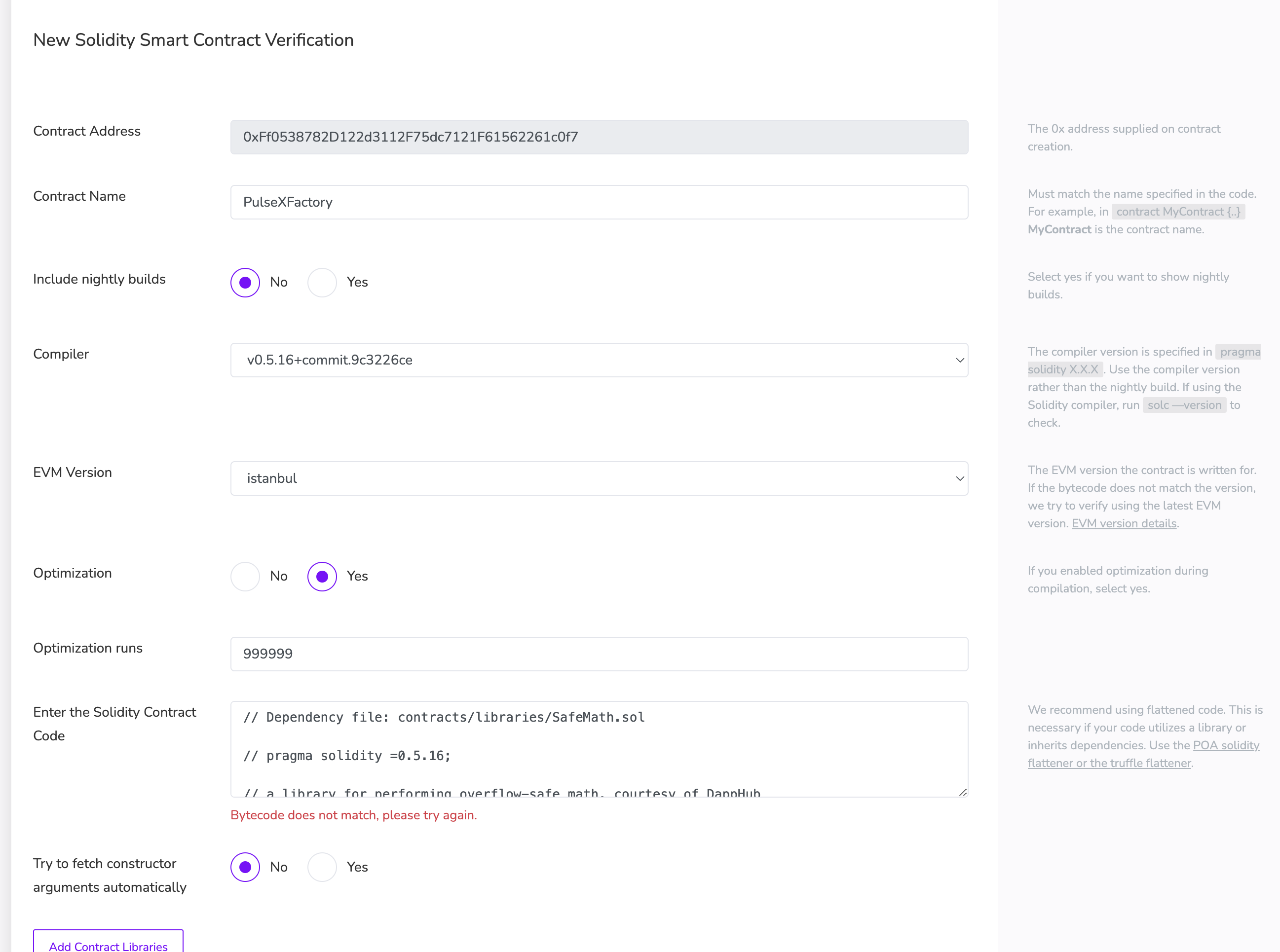 factory smartcontract verification error on self host version · Issue #7322 · blockscout ...