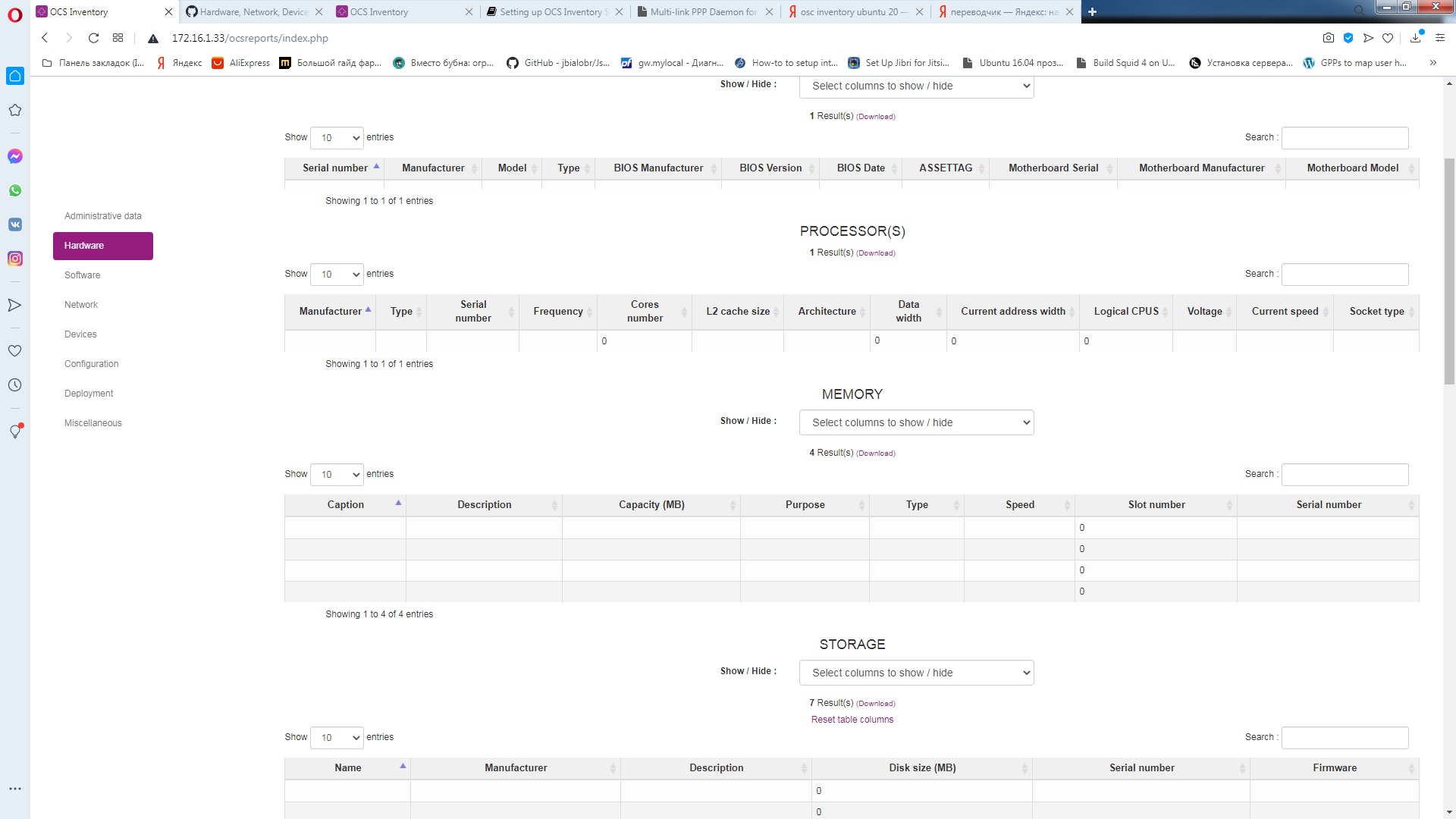 Hardware, Network, Devices are empty · Issue #298 · OCSInventory-NG/OCSInventory-Server · GitHub