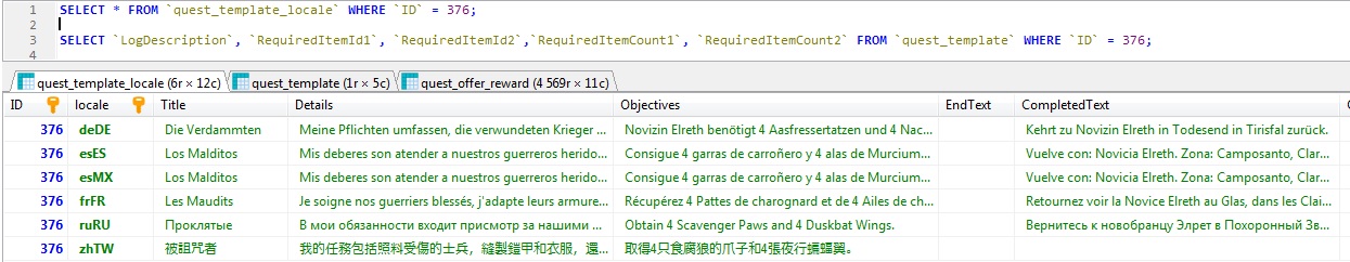 DB/Locale/ruRU - Translation of quests 376, 498, 1200, 3521 · Issue #26850 · TrinityCore ...
