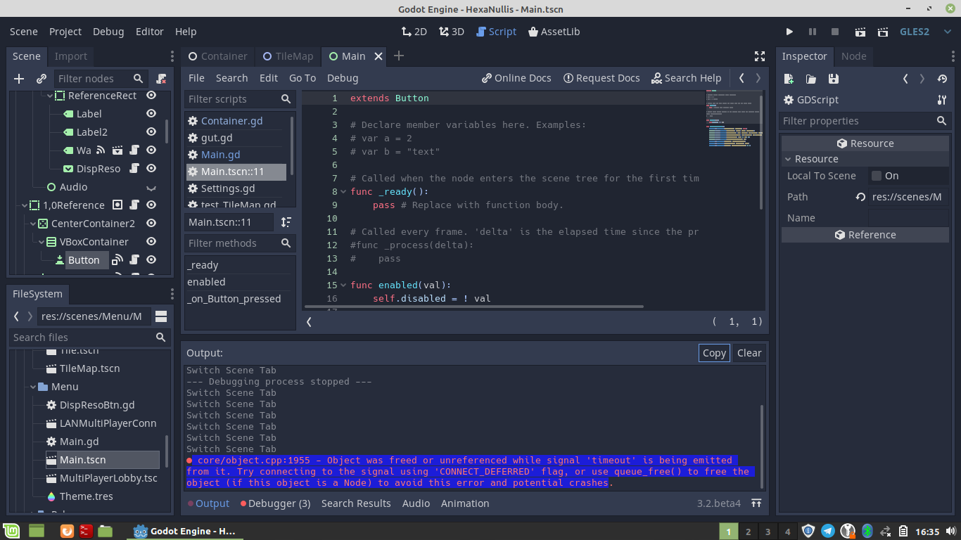 Attempt to disconnect signal 'popup_hide' while in emission callback ...