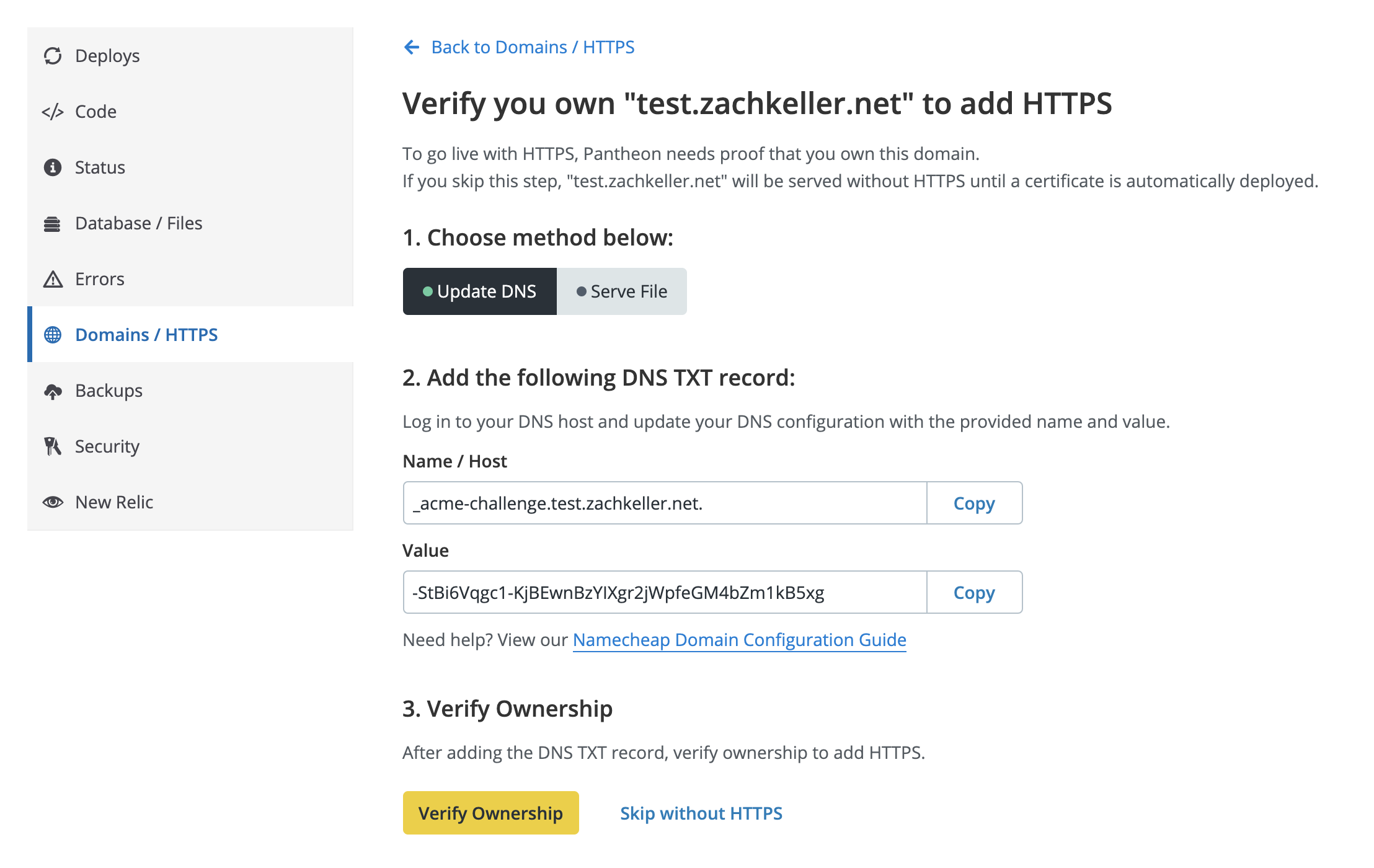 Namecheap Domain Configuration Doc Update · Issue #6626 · pantheon-systems/documentation · GitHub
