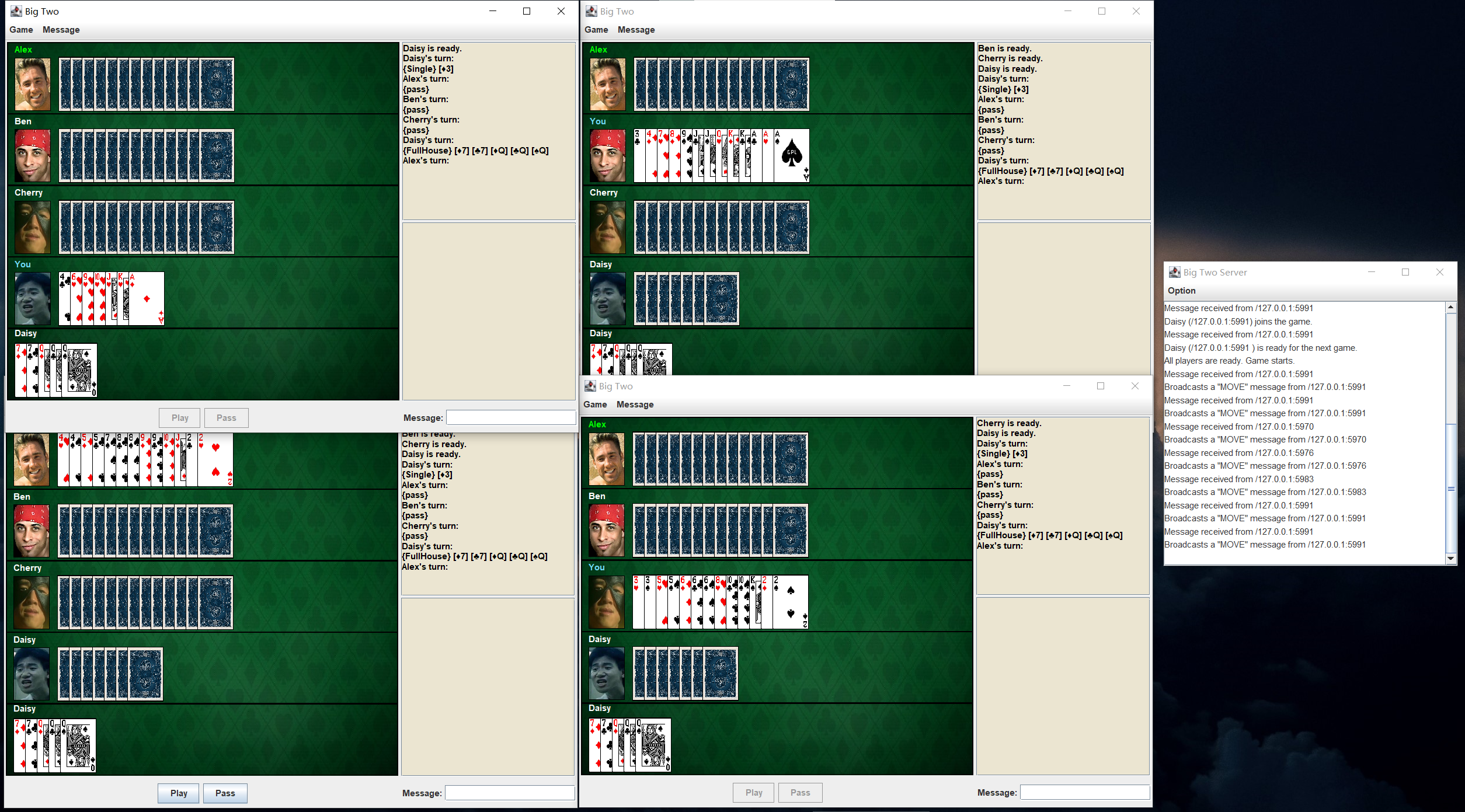 GitHub - Henryyy-Hung/HKU-COMP2396-BigTwo: Support 4 players to play BigTwo Card Game Under same ...
