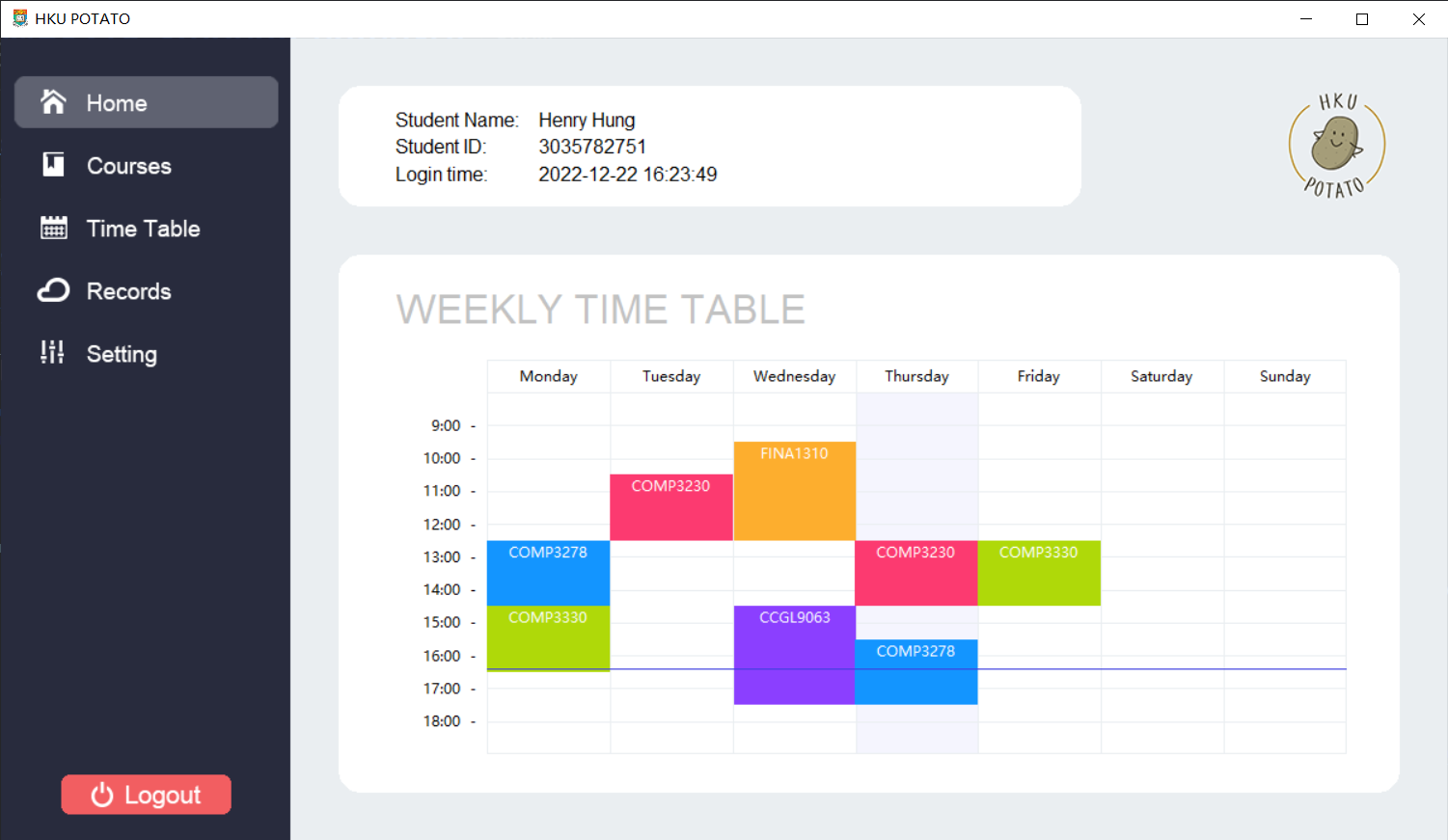 GitHub - Henryyy-Hung/HKU-COMP3278-StudentCenter: A student center software's GUI based on ...