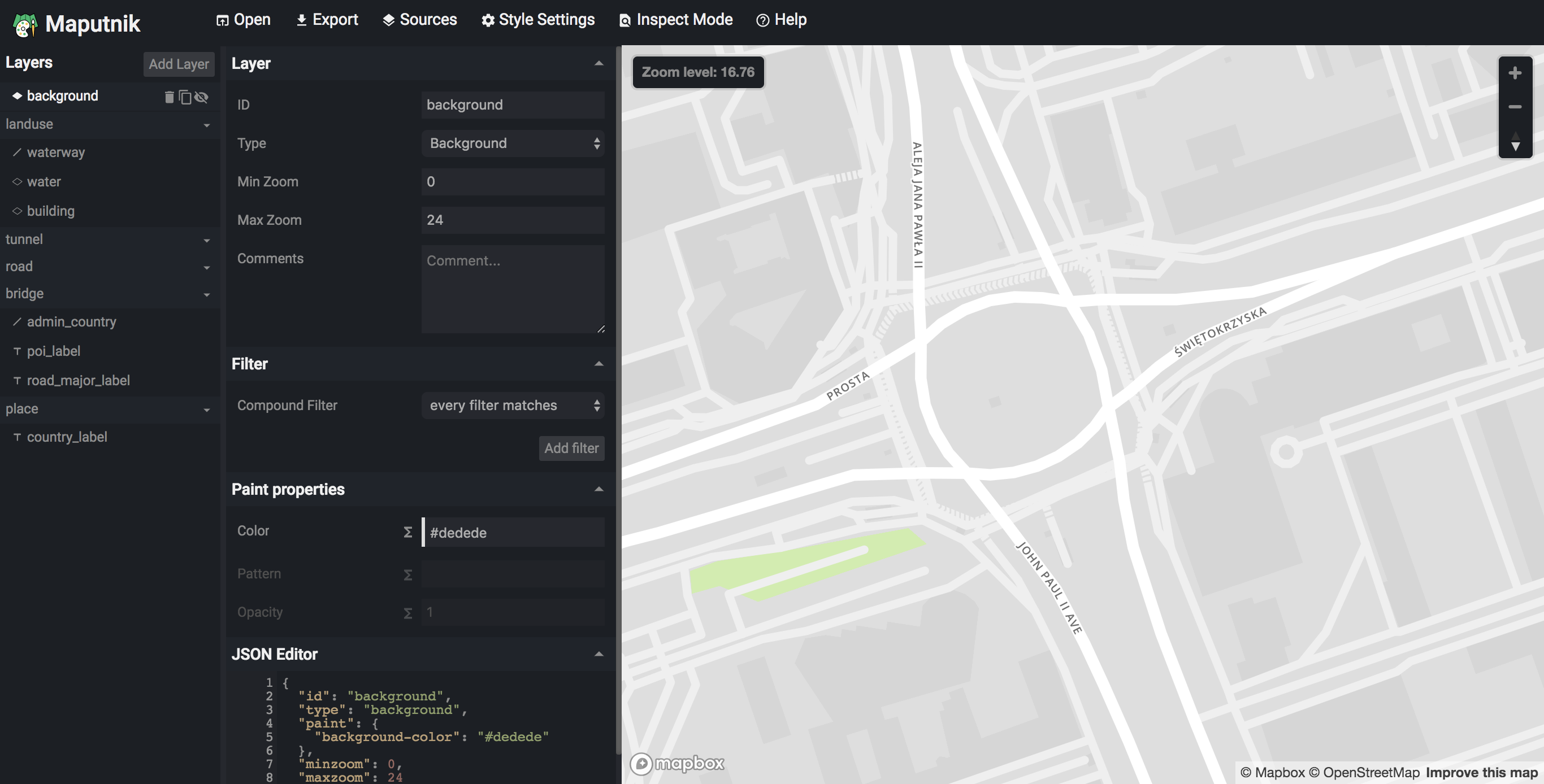 Display zoomlevel next to attribution · Issue #87 · maplibre/maputnik · GitHub