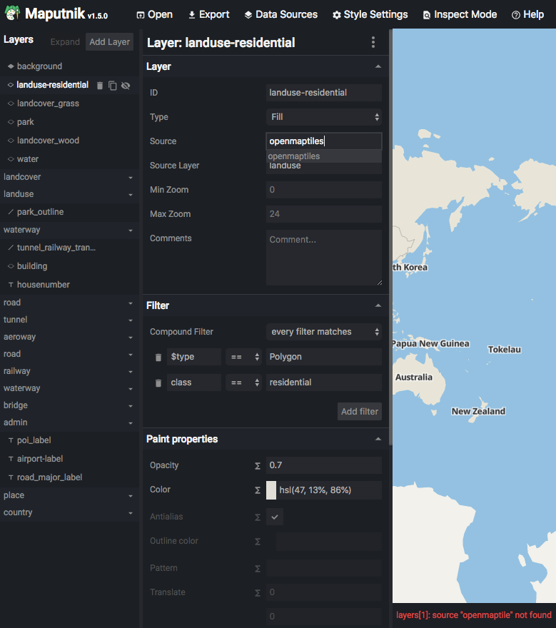 Editing the source field of a layer throws an error causing the cursor ...