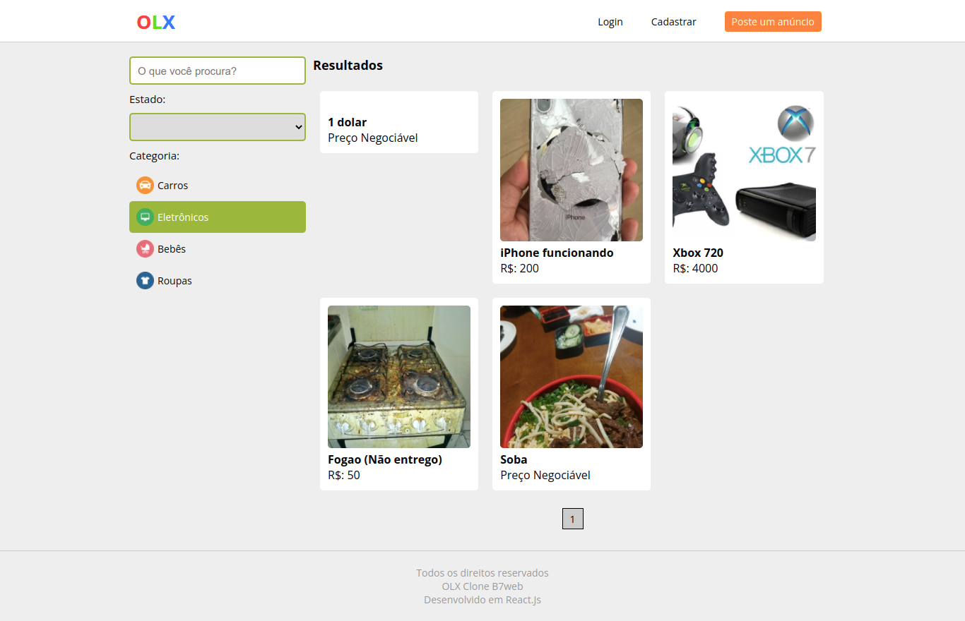 GitHub - Paulo-Pacheco-Junior/olx-clone-react: Projeto OLX Clone desenvolvido em React para ...