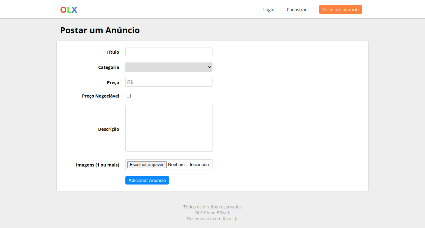 GitHub - Paulo-Pacheco-Junior/olx-clone-react: Projeto OLX Clone desenvolvido em React para ...
