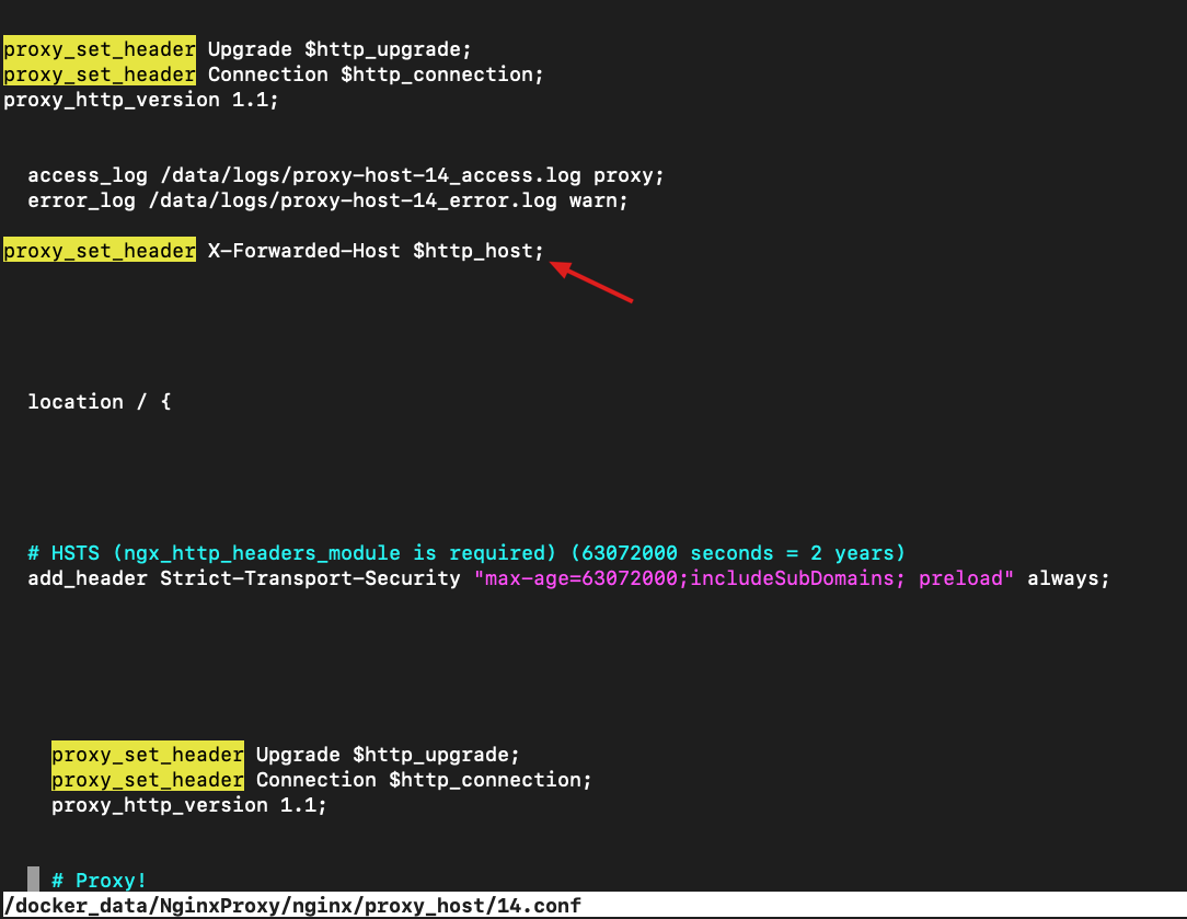 Proxy Set Header X Forwarded Host In Advance Configuration Doesn T Take Effect · Issue 1483