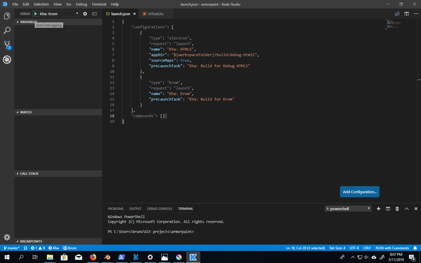 Compiling and debugging issues · Issue #78 · armory3d/armortools · GitHub