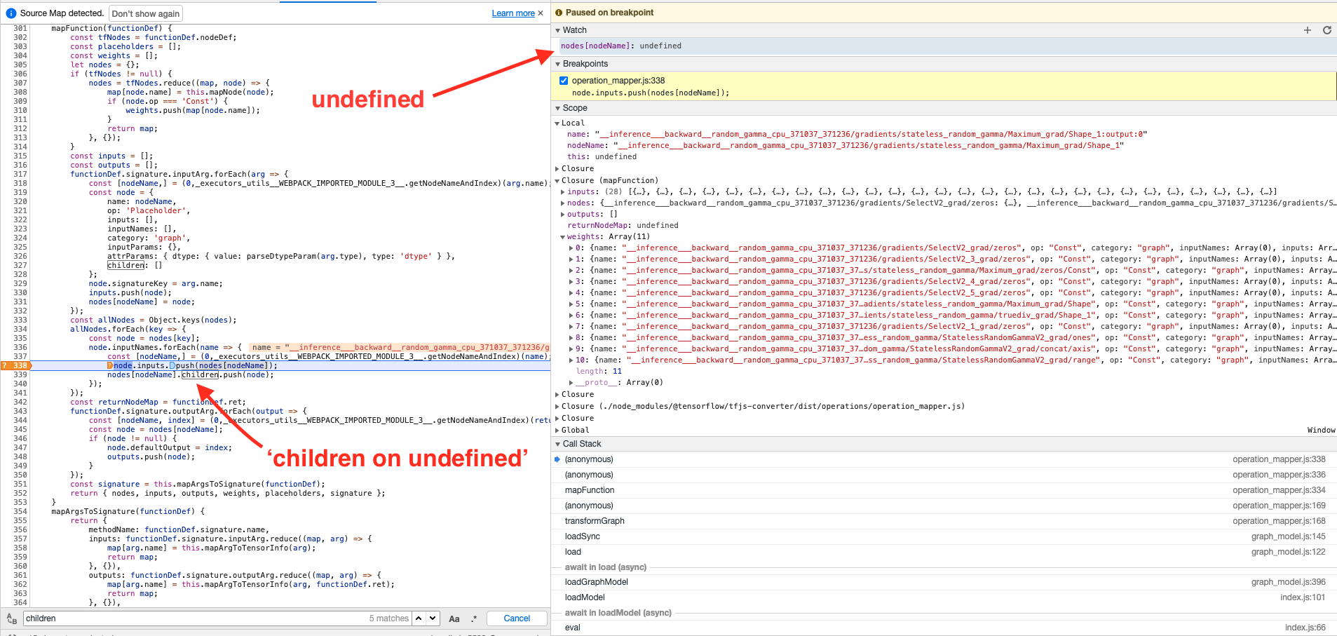 Cannot read property 'children' of undefined on loadGraphModel · Issue #4816 · tensorflow/tfjs ...