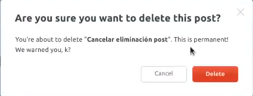 [ISSUE 002] Typo en ventana de confirmación al eliminar post o pagina · Issue #2 · albcm ...
