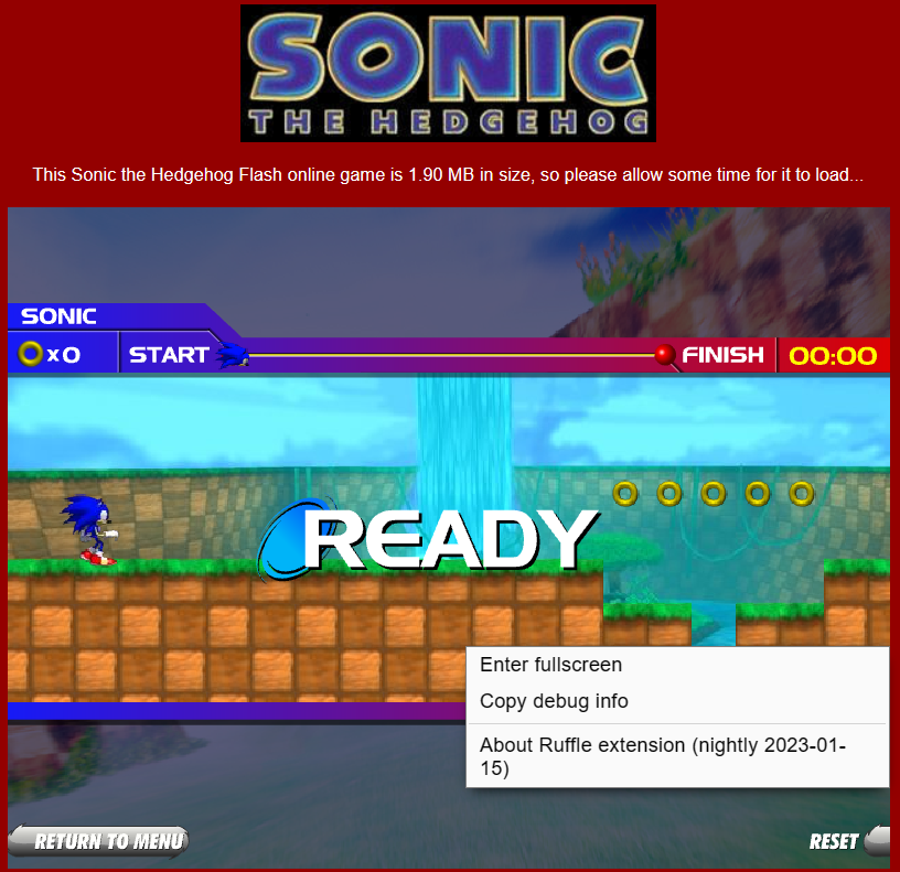 sonic rivals flash game black screen ruffle extension version 2021-02 ...