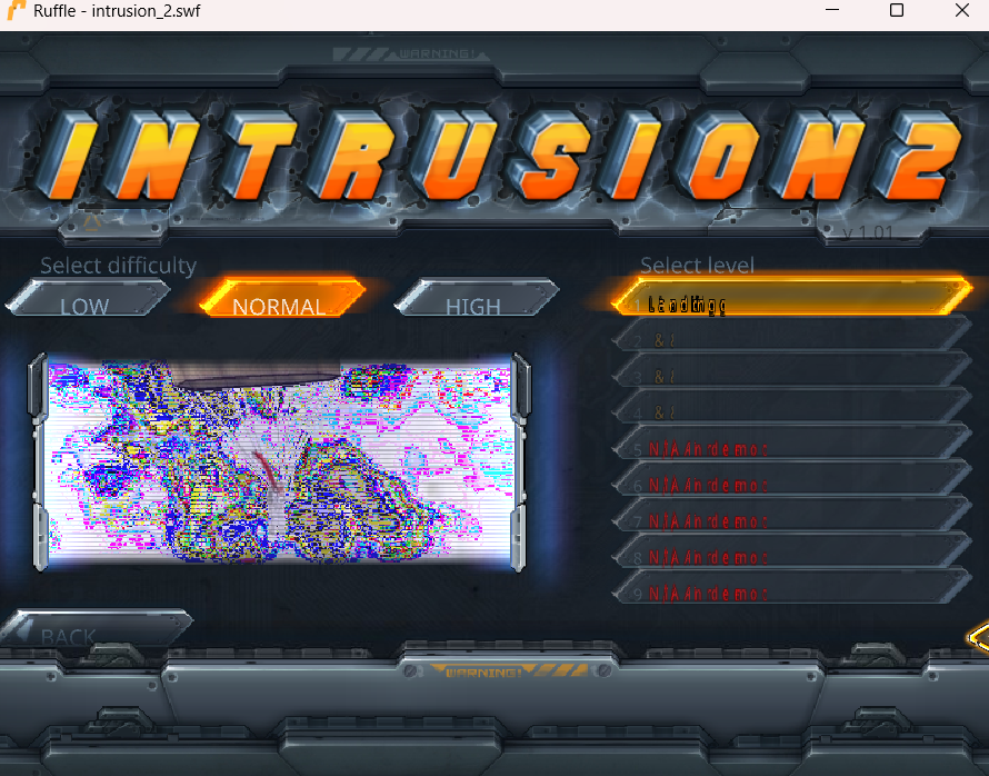 Intrusion 2 Demo: Title Screen Issues · Issue #9623 · ruffle-rs/ruffle · GitHub