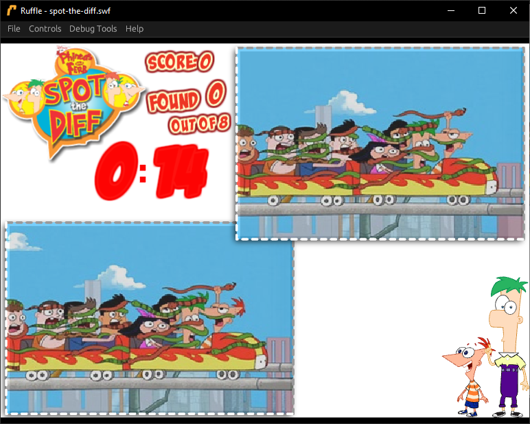 Phineas and Ferb: Spot the Diff: Missing pictures · Issue #9061 · ruffle-rs/ruffle · GitHub