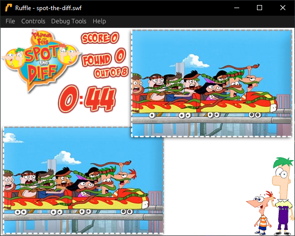 Phineas and Ferb: Spot the Diff: Missing pictures · Issue #9061 · ruffle-rs/ruffle · GitHub